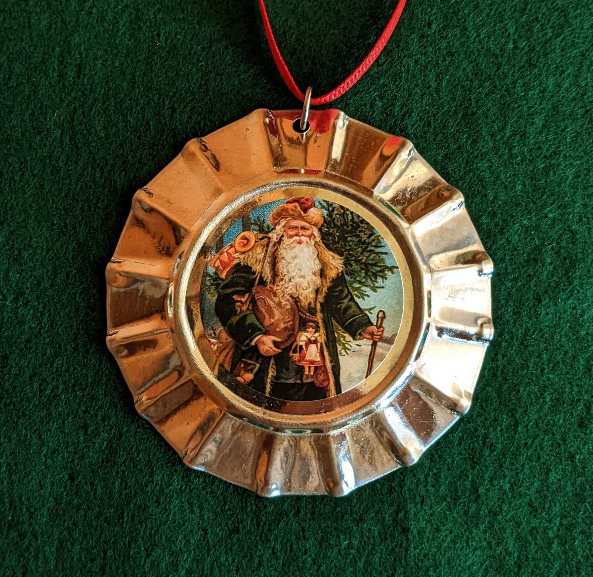 Victorian St. Nicholas Ornament # 2 in Traditional Hot-Dipped Tinplate