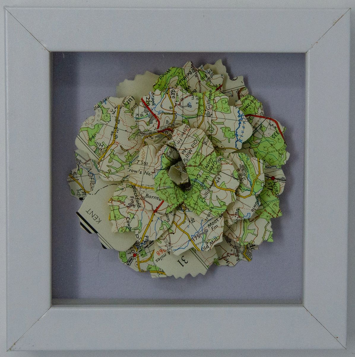 OS Map Paper Rose - Mini frame