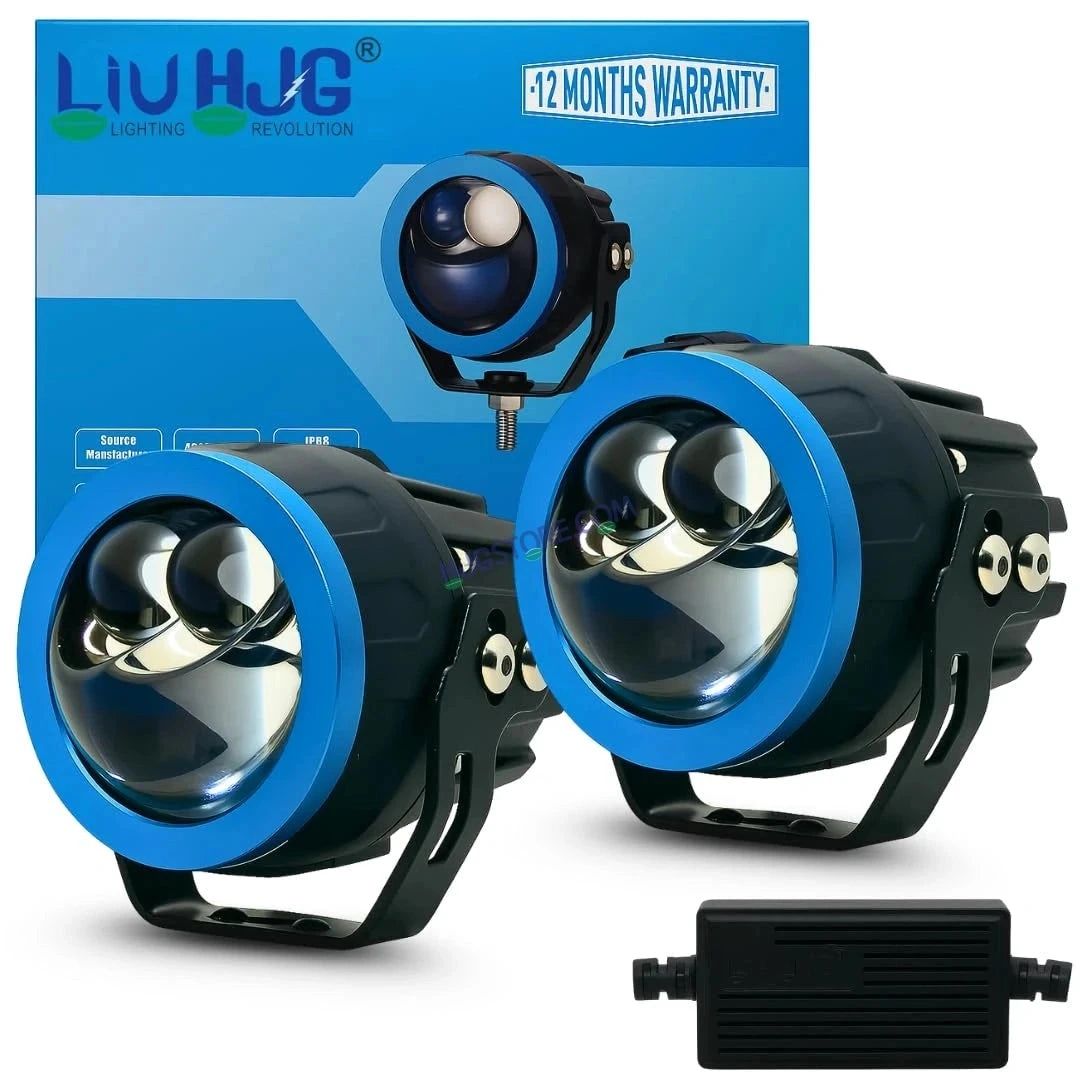 HJG Terminator 2 Projector Foglight 100W with Laser Spot and Wide ...