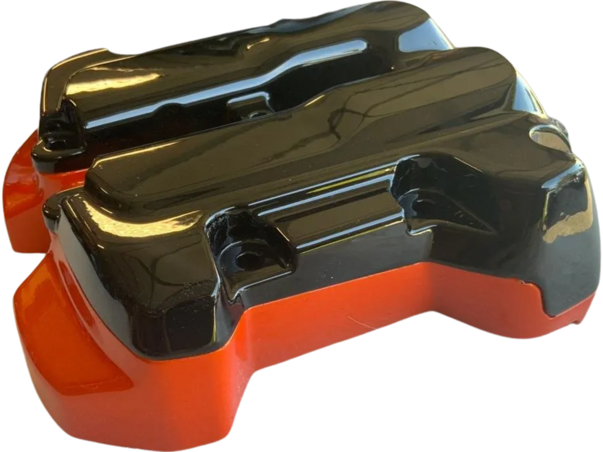 UPPEER & tangerine LOWER M8 ROCKER BOXES. Candy tangerine and gloss black