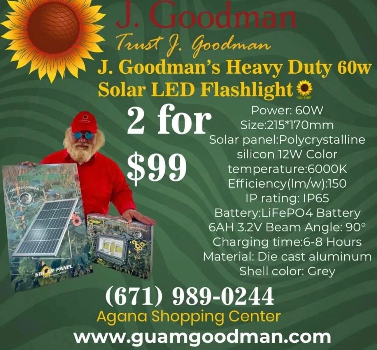 In Stock 2 for $99 J. Goodman's 60watts LED Floodlight (Upgrade) Design ...