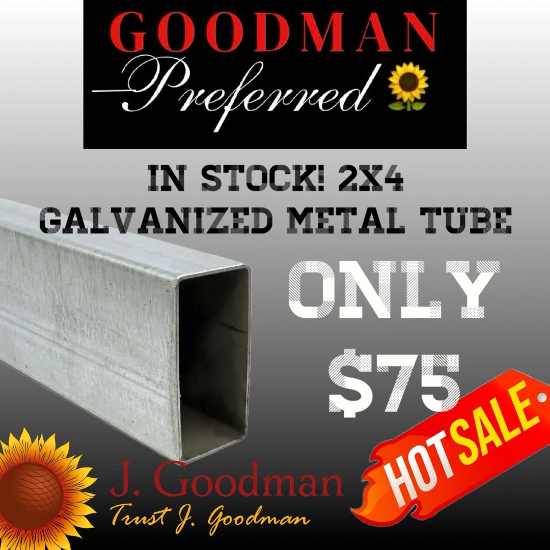 In Stock! 2x4 Galvanized Metal Tube