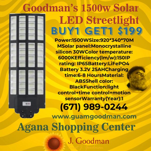 New! (GRAY) Goodman 1500w Solar LED STREETLIGHT ABS
