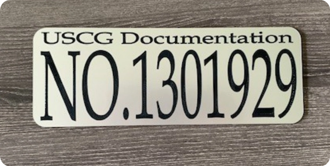 USCG Official No. Plaque | Marine Vessel Documentation Service LLC