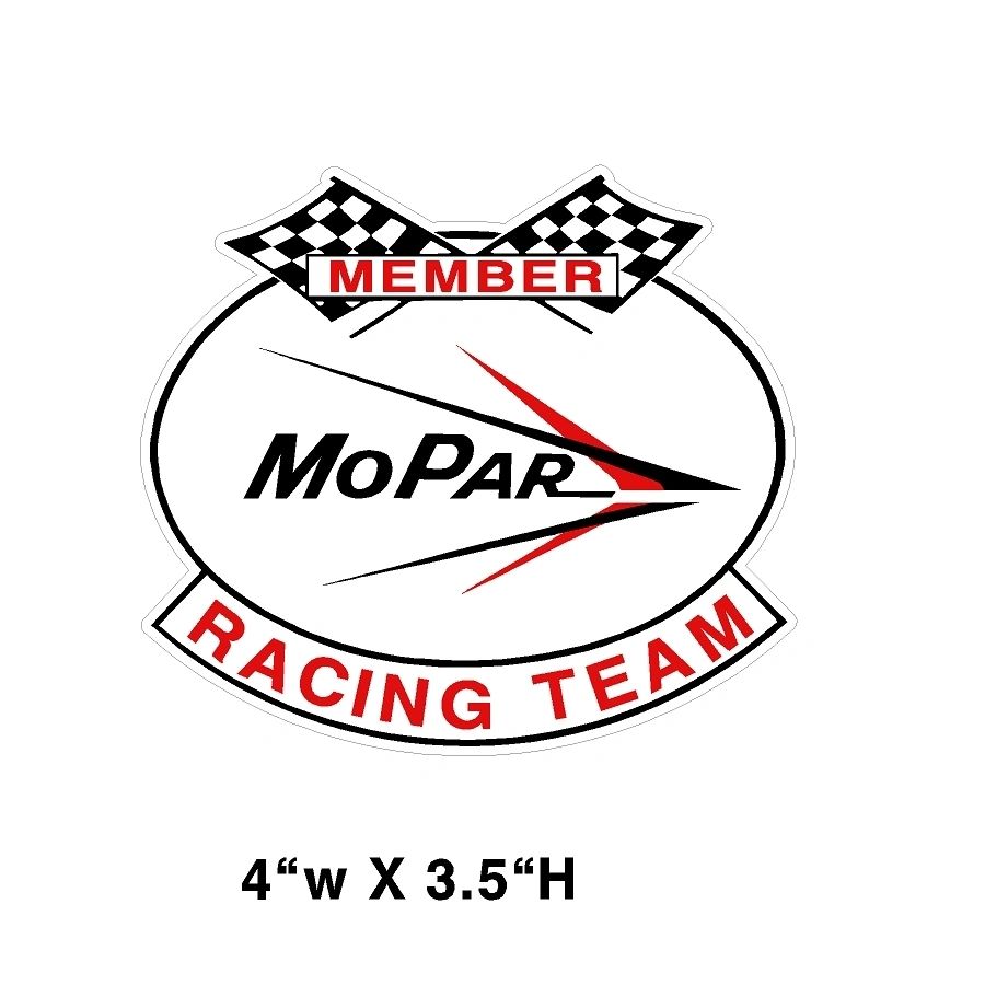 Mopar Racing Team Member Window decal sticker NHRA Rat Rod Street Rod ...