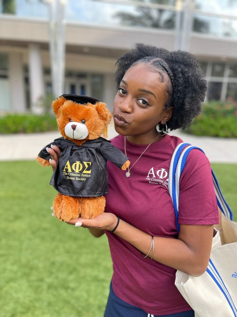 Alpha Phi Sigma 12" Honor Bear - Mocha