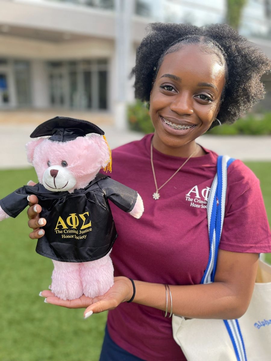 Alpha Phi Sigma 12" Honor Bear - Pink