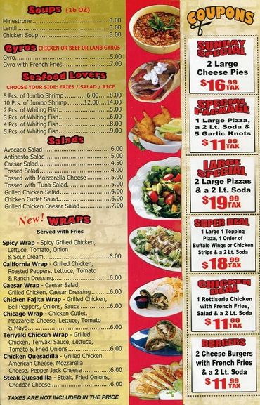 Menu | Farmers Pizzeria