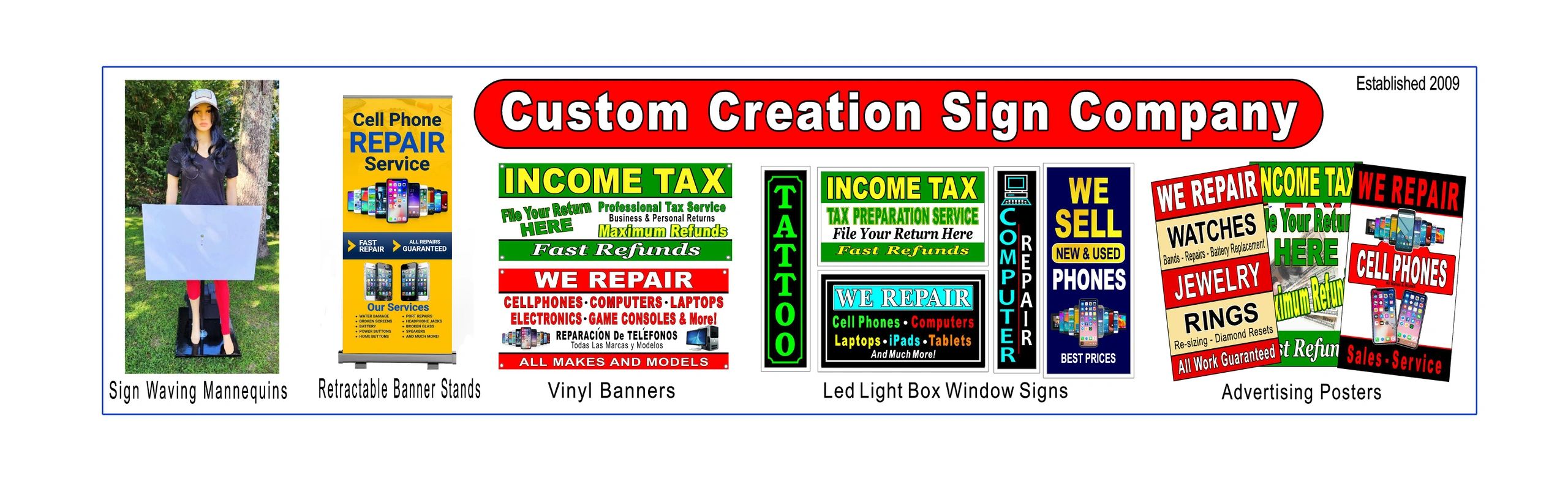 Led Signs Advertising Posters Banners - Custom Cre8tion Sign Company