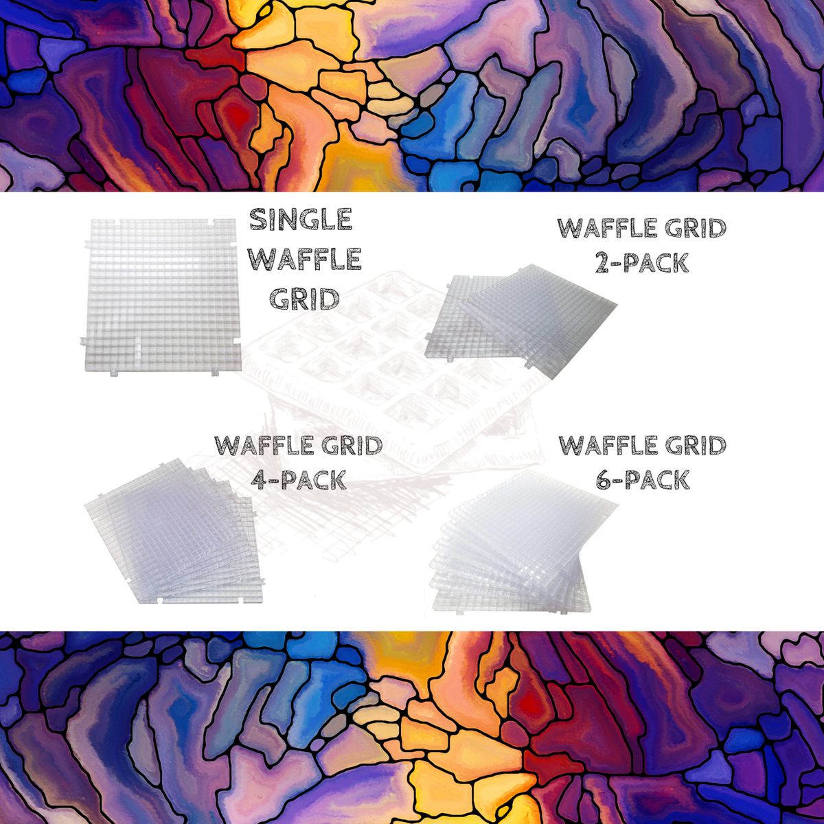 Creator's Waffle Grids - Solid Bottom Translucent/Clear Modular Surface ...