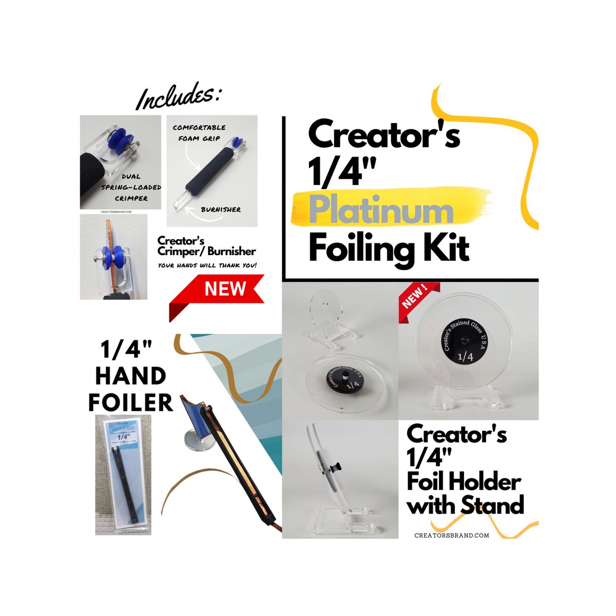 Creator's 1/4" Platinum Foiling Kit -- Make Stained Glass Foiling ...