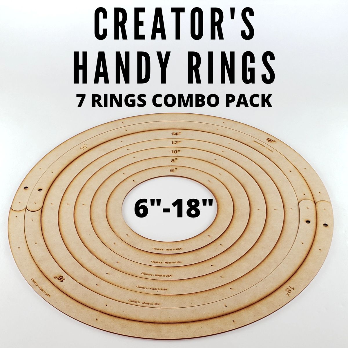 Creator's Handy Rings 7 Ring Combo Pack 6", 8", 10", 12" 14" 16", 18 ...