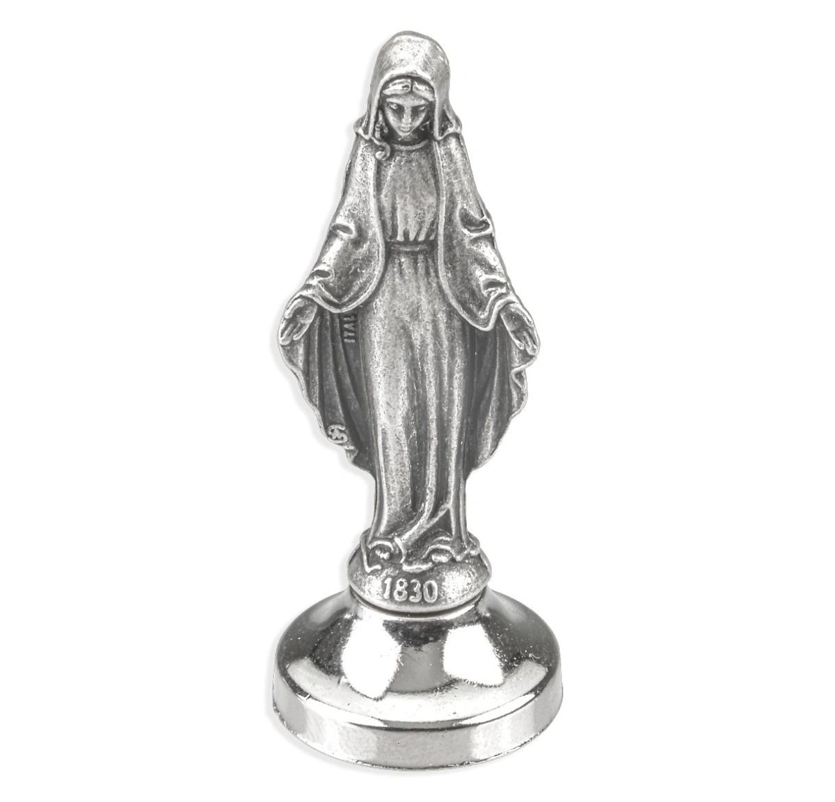 50 Piece, 2.5", Deluxe Our Lady of Grace 1830 Silver Catholic Statue ...