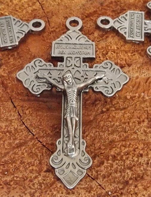 1-PC, 2.2", 7gr, Gun Metal Finish Pardon Crucifix, whoever carries on ...