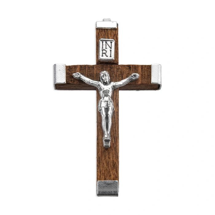 24 Piece, 2", Metal Bound Crucifix {Metal Back and Tips}, Genuine Brown ...