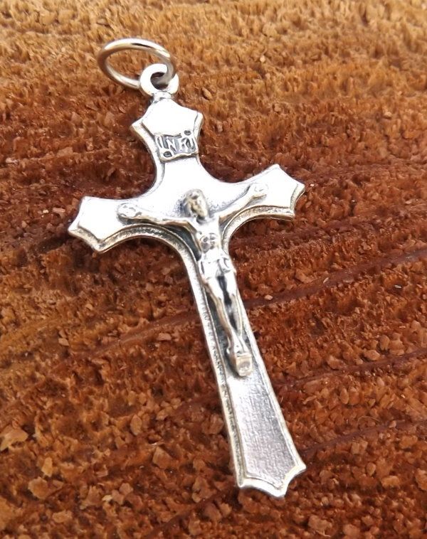 25-PC, 1.8", 3.4gr, Premium Genuine Silver Oxidized, Catholic Crucifix ...