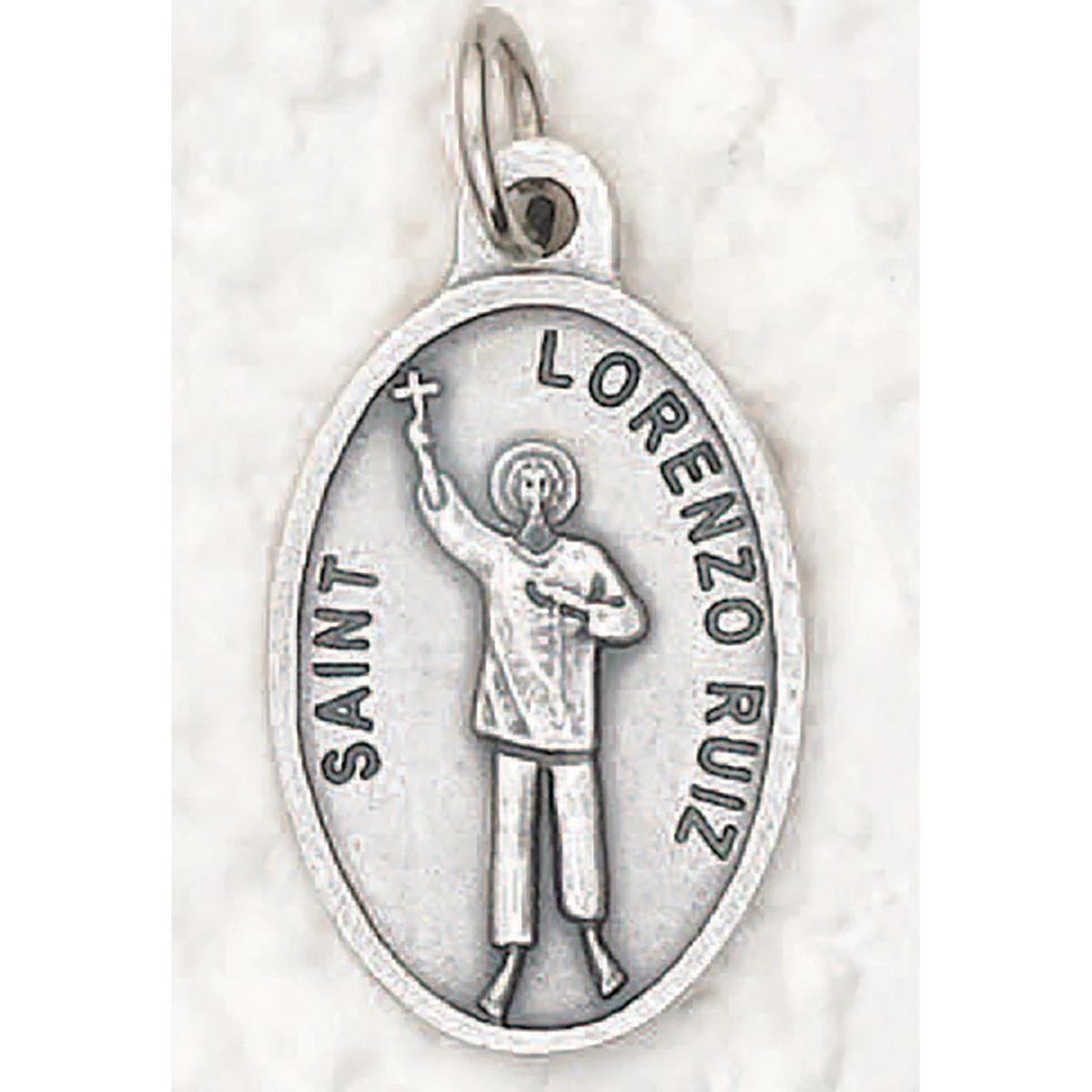 1 Piece, 1" Genuine silver oxidized, Patron Saint Lorenzo Ruiz medal ...