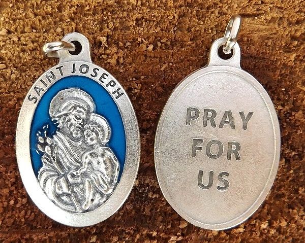 1 Piece, Large 1 1/2", Premium Genuine Silver Oxidized, Saint Joseph ...