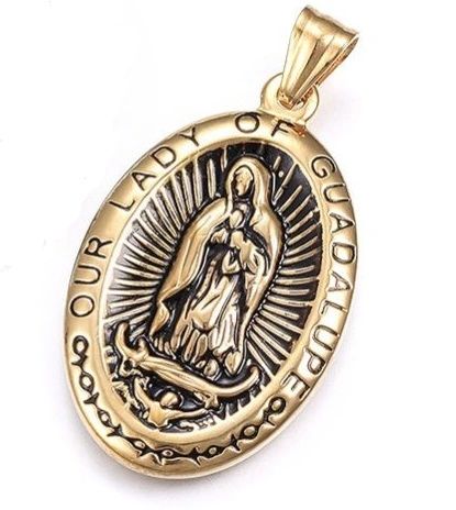 1-PC, 1.77", 24gr, Genuine Solid Stainless Steel Our Lady of Guadalupe ...