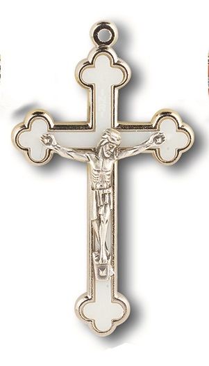 1 Piece, Premium Genuine Silver Oxidized, clover leaf Crucifix, 8.9cm ...