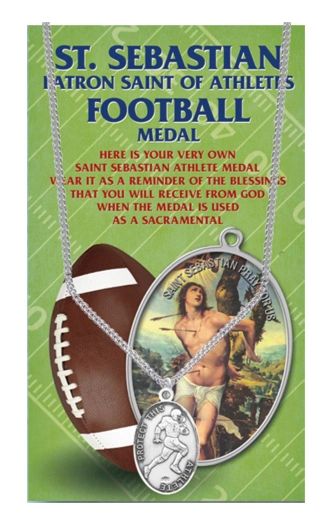 1 Piece, 1", FOOTBALL, Sports Medal, Genuine Pewter Saint Sebastian ...