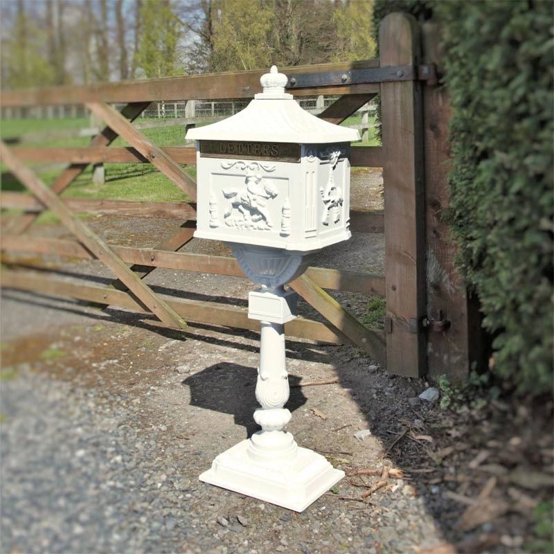 White Free Standing Post Box