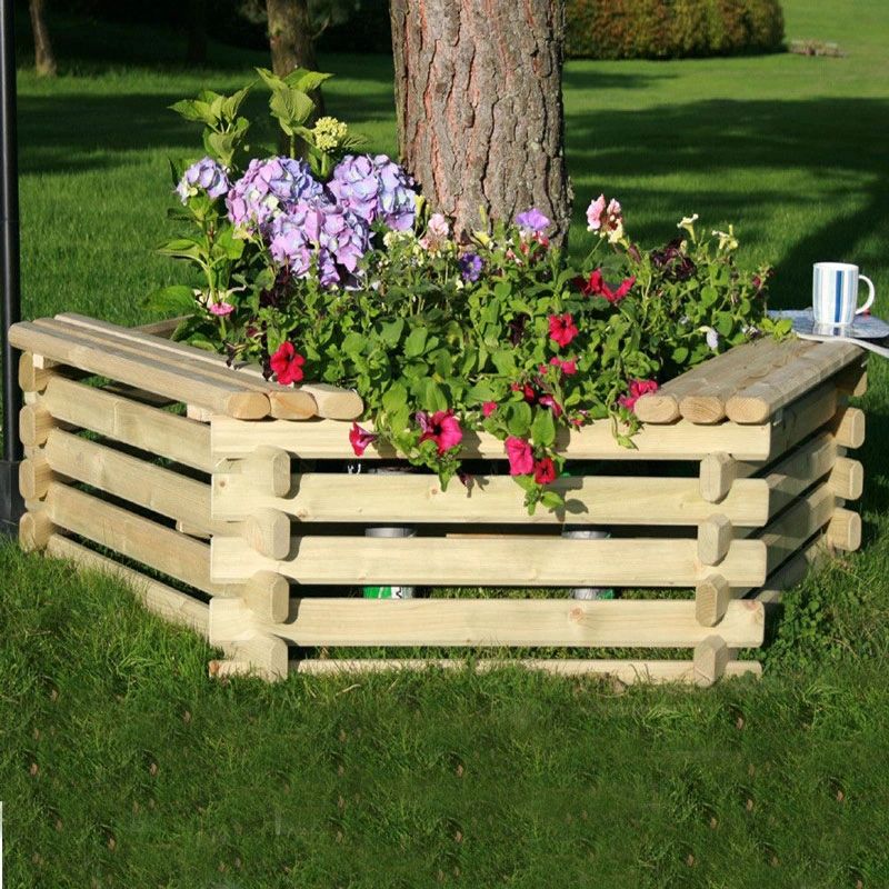 Medium Wooden Tree Seat Planter