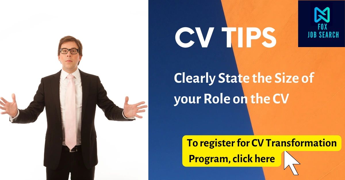 CV Tips #4 Clearly State Size of your Role on the CV!