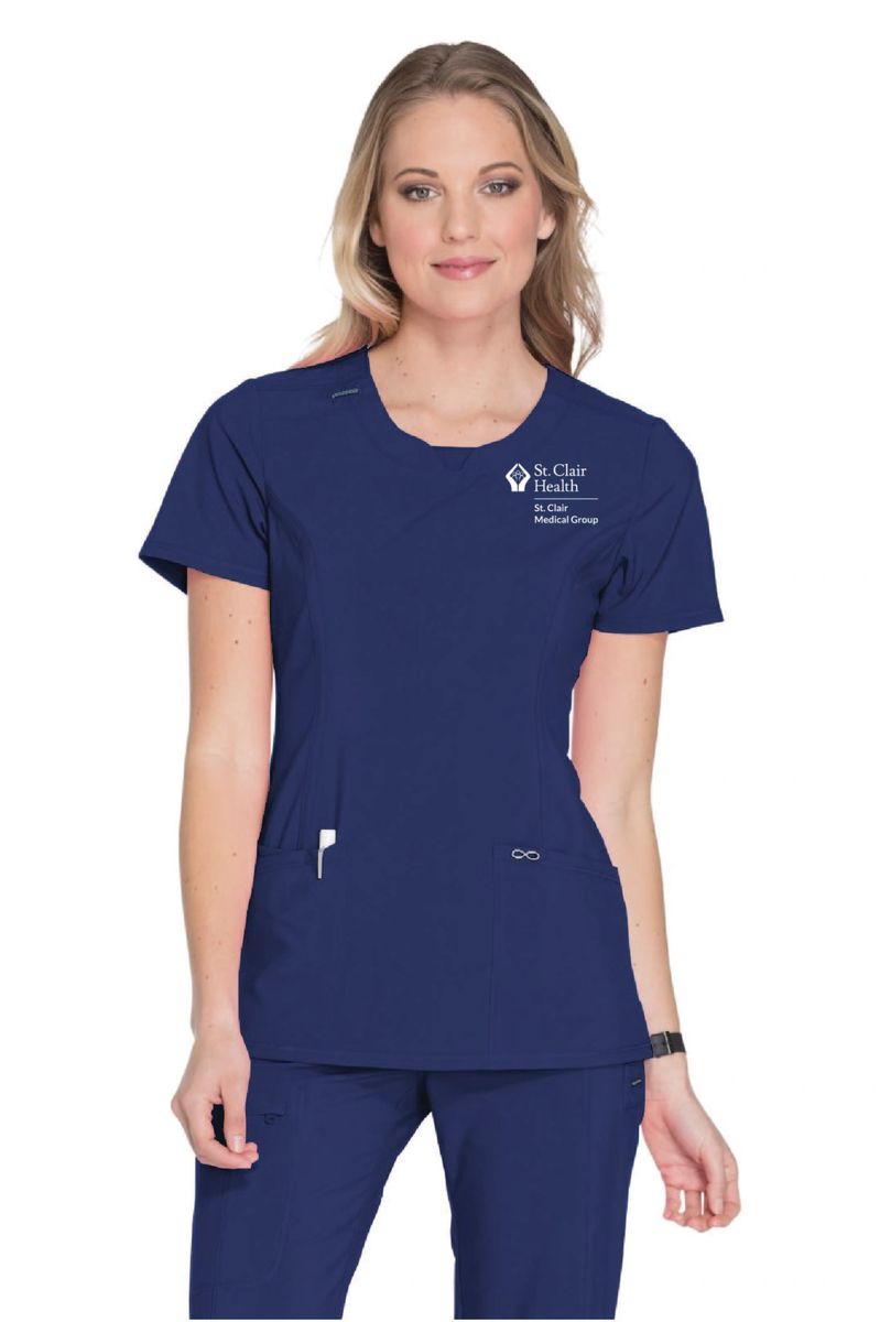 Ladies Cherokee Infinity Round neck Top-WITH EMBROIDERY