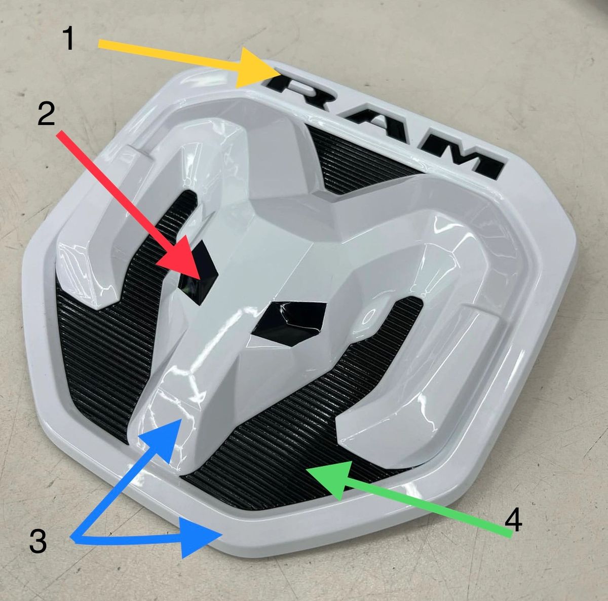 2019+ RAM COLOR MATCHED TAILGATE EMBLEM