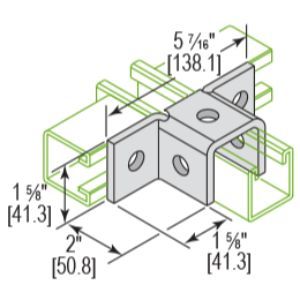 WING FITTING CORNER CONNECTOR 5 HOLE OPPOSED