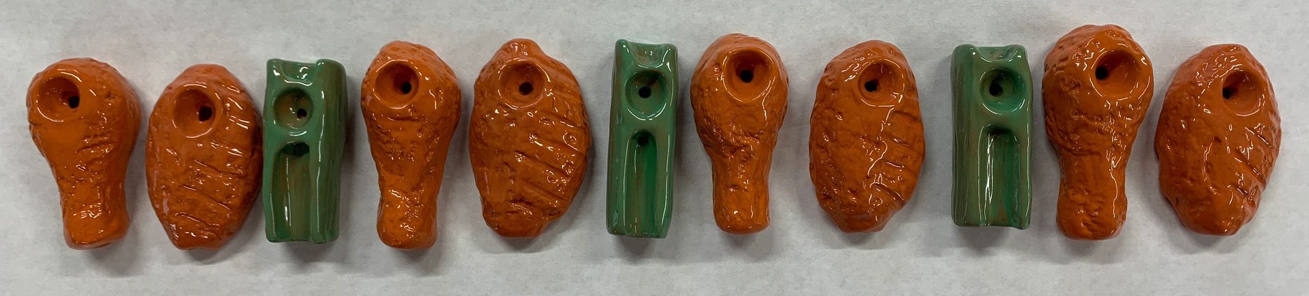Handmade Ceramic Pipes, Original Chicken Wing Pipe, Buffalo Football Gifts