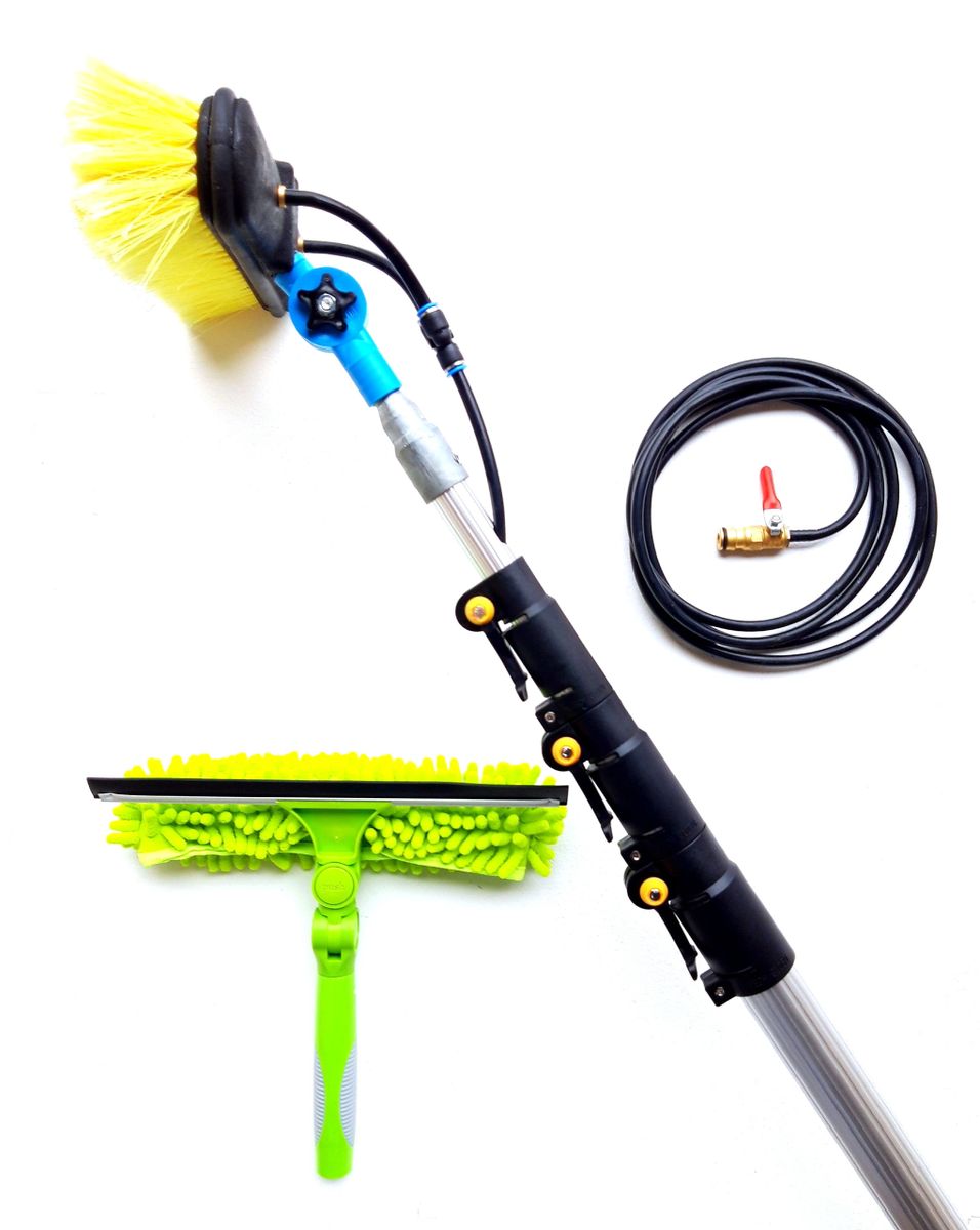 WFPHKS16, 16FT WATER FED WINDOW CLEANING POLE WITH SWIVAL ANGLE ADAPTOR ...
