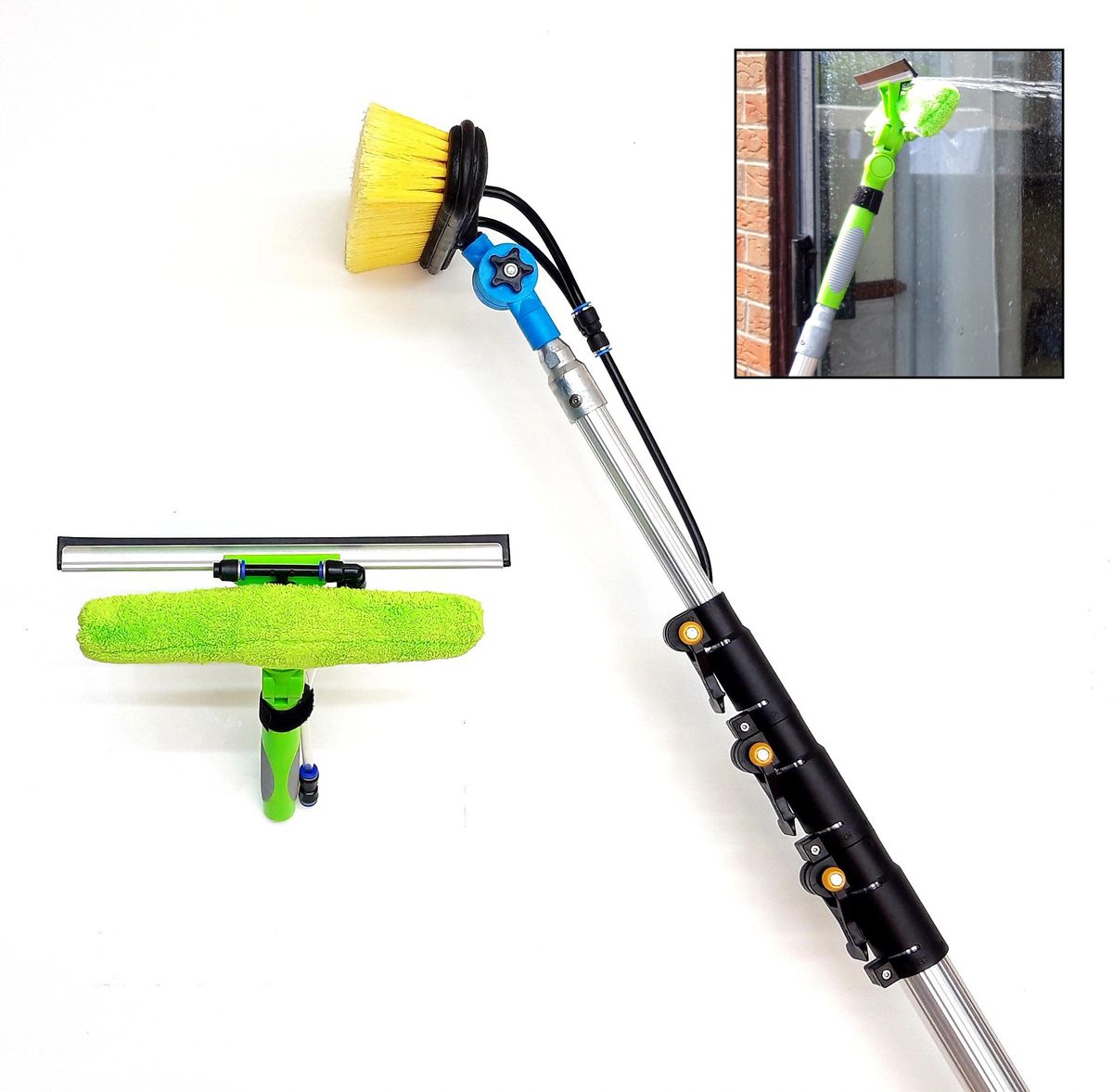 WFPHKS16, 16FT WATER FED WINDOW CLEANING POLE WITH SWIVAL ANGLE ADAPTOR ...