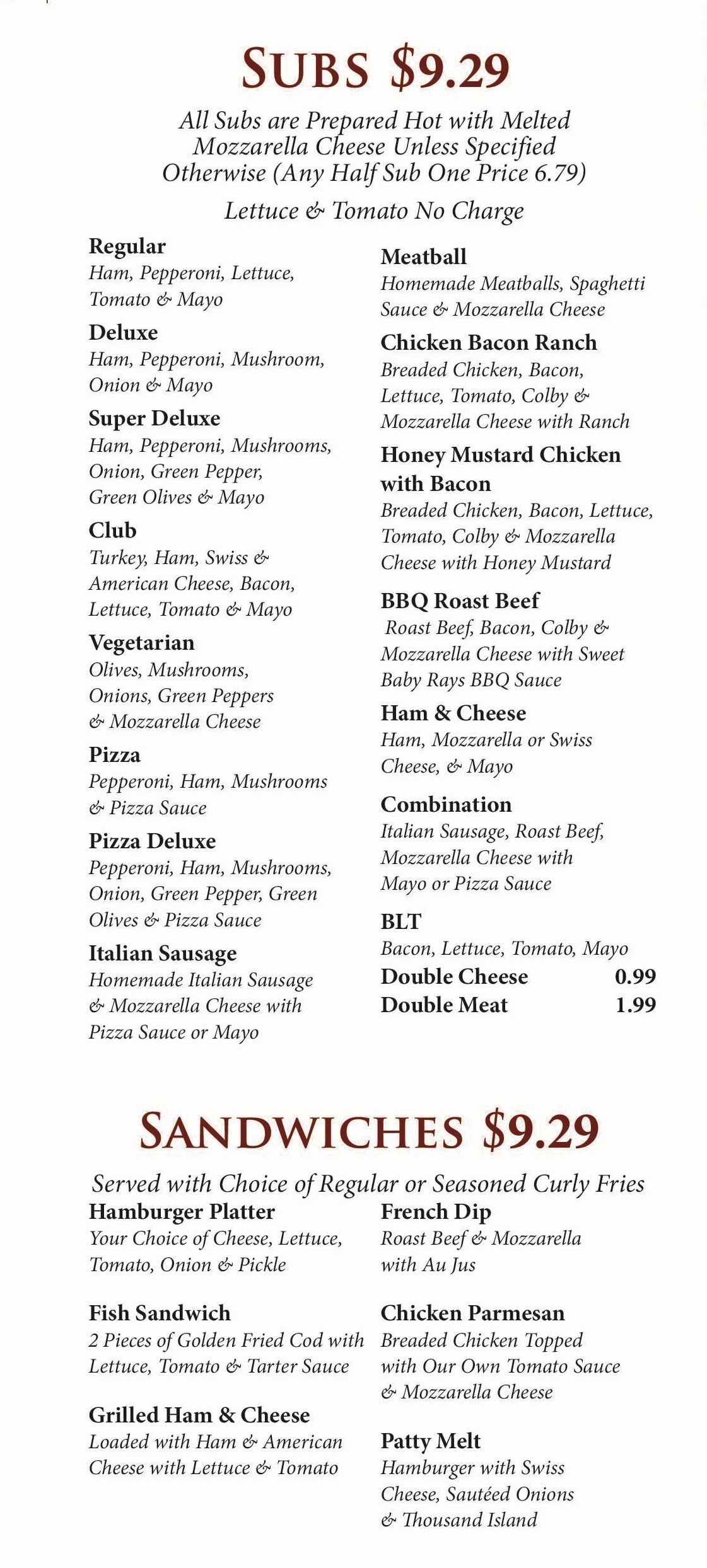 ONLINE MENU Andreas Pizza - Grant, MI ORDER NOW Italian Restaurant