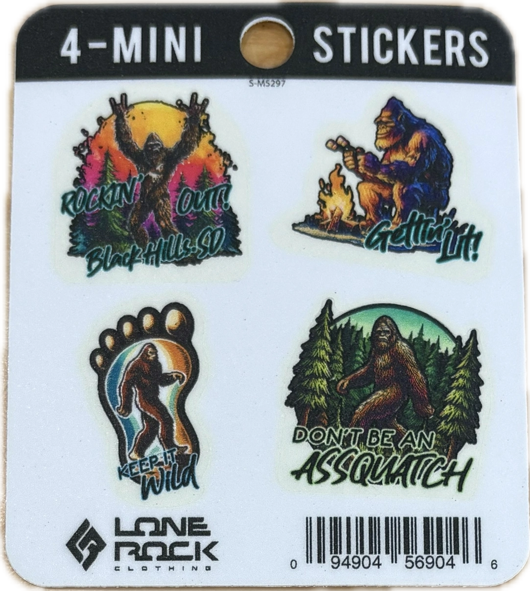 Bigfoot Mini Sticker 4-Pack