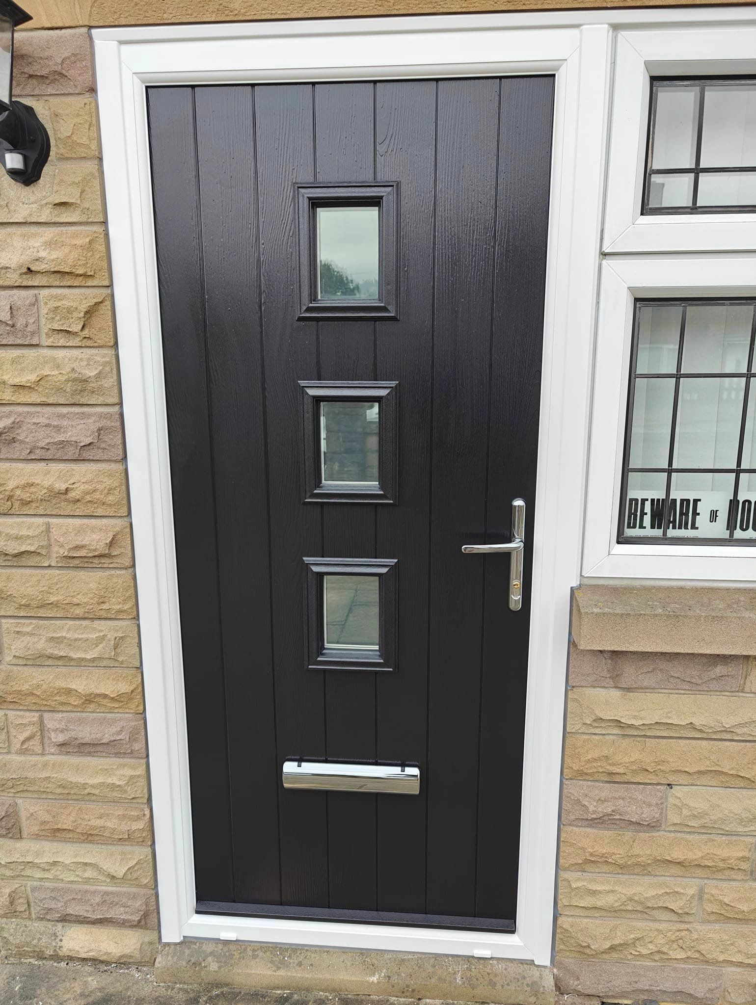 3 Square composite door with higher letter box