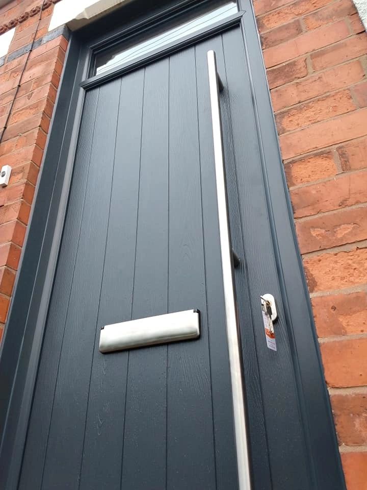 Solid Core Door with a Long Bar Handle
