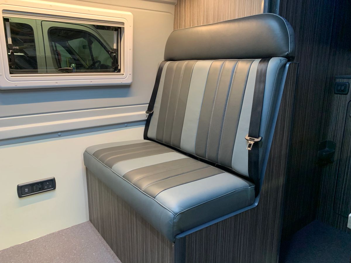 Double seat belted seat frame with headrest & ISOFIX, 850mm W X 605mm L