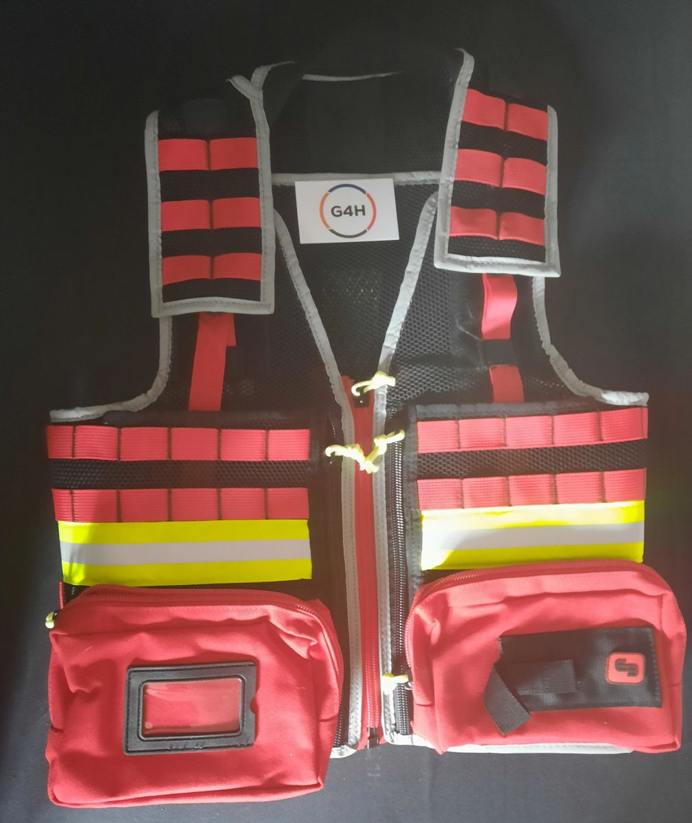 Search And Rescue load vest MOLLE Red.