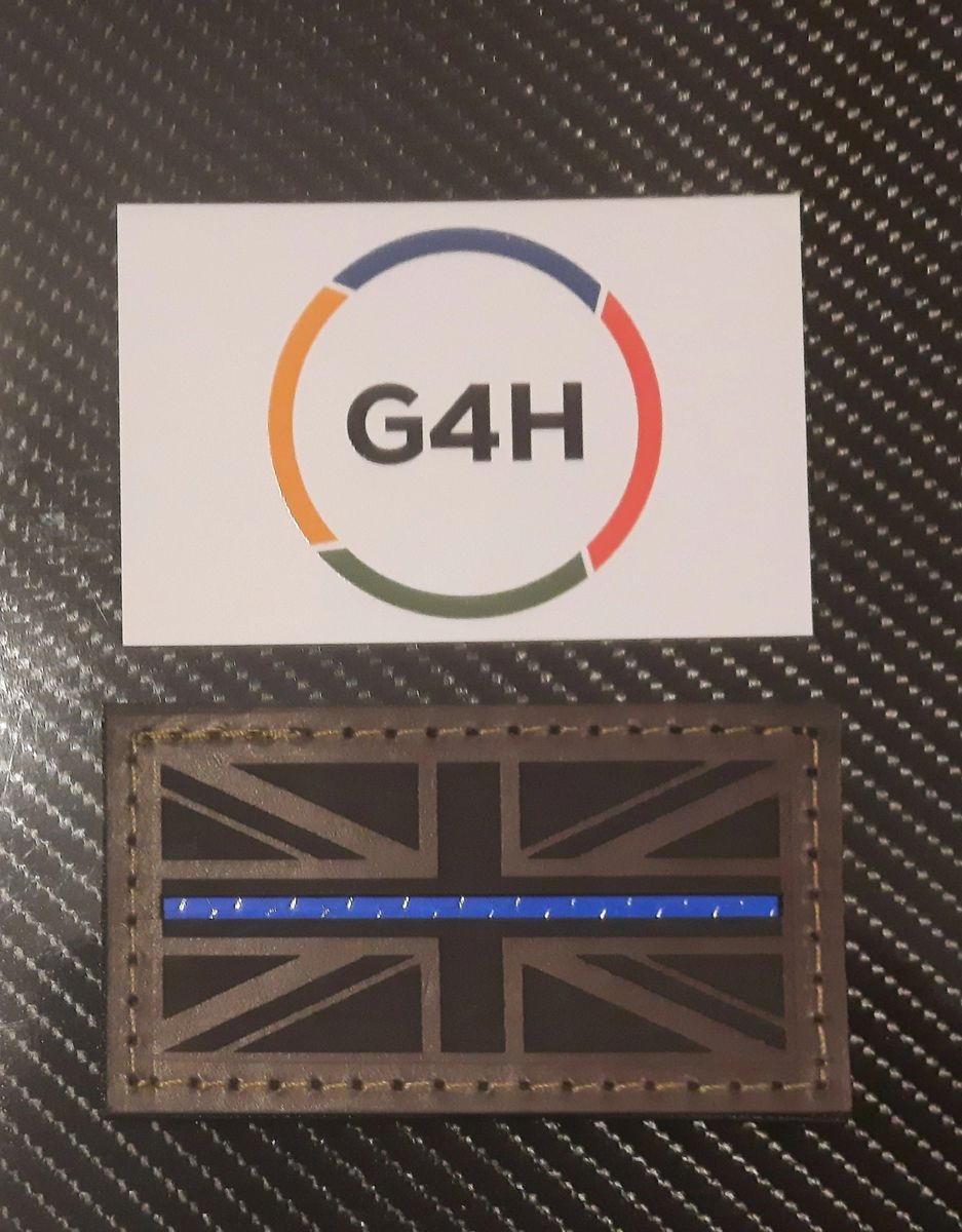 Thin Blue Line reflective laser cut velcro patch.