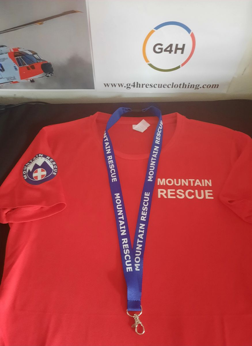 MOUNTAIN RESCUE blue lanyard for ID card
