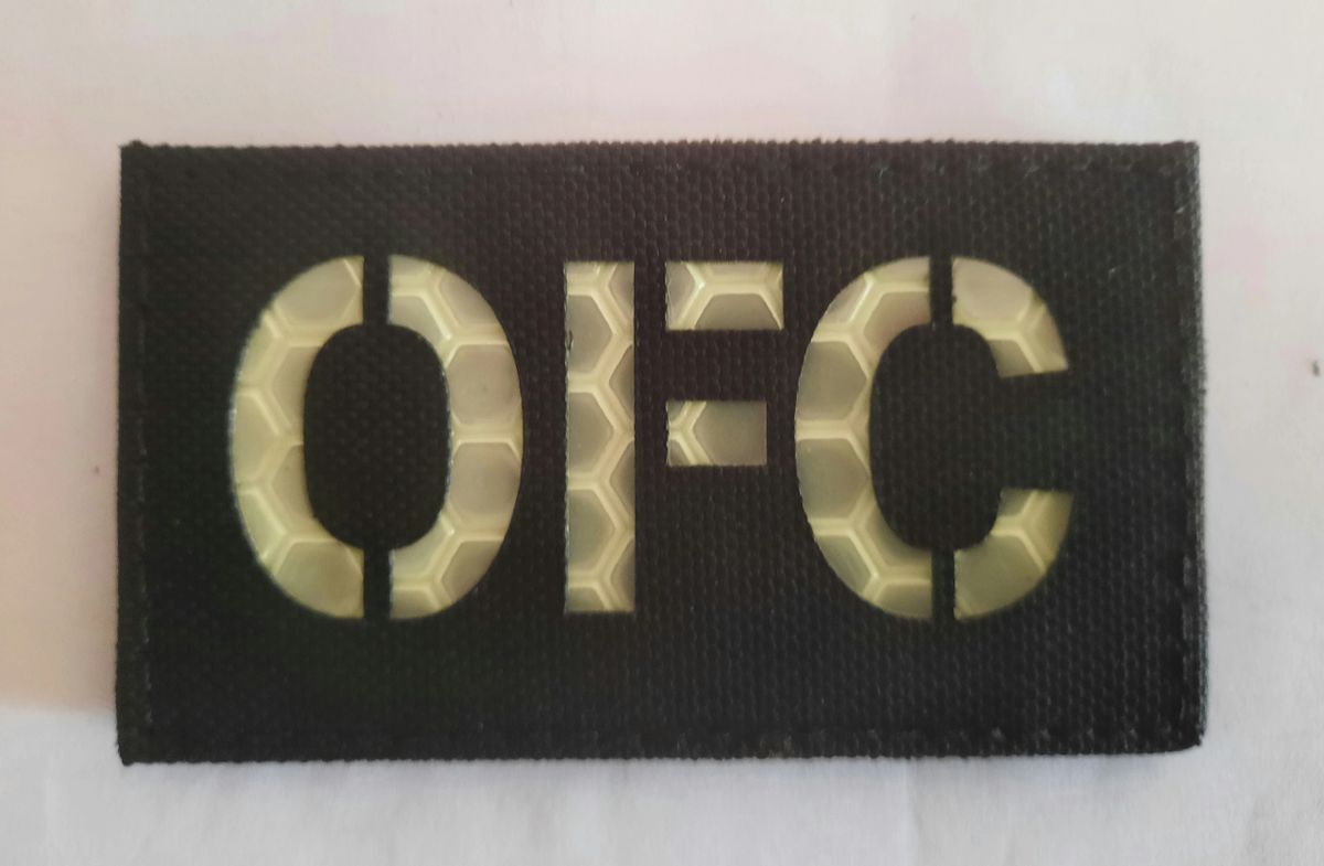 OFC, Police, cyflect reflective & illuminous laser cut velcro patch
