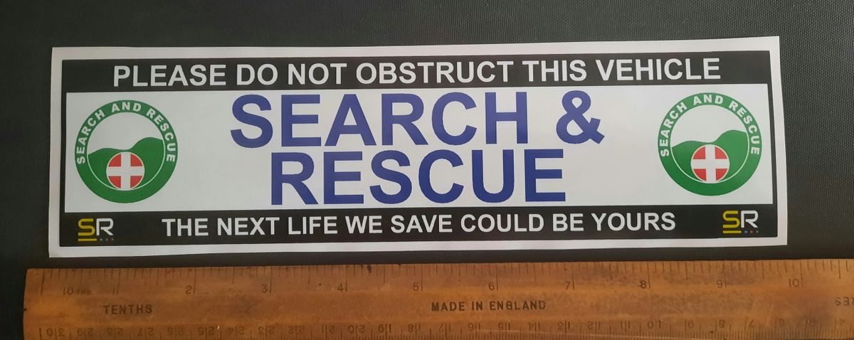 SEARCH AND RESCUE, LR logo sticker