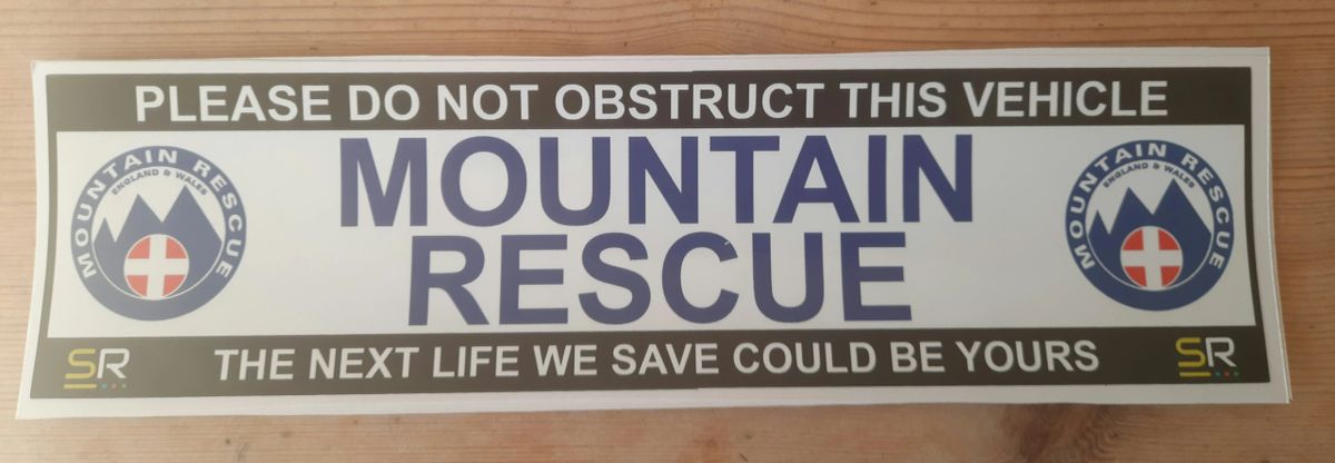MOUNTAIN RESCUE, MREW logo, car sticker