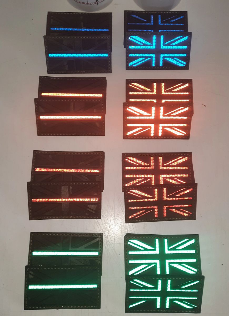 Laser tec leather, Thin Line, reflective UJ flag, velcro patch