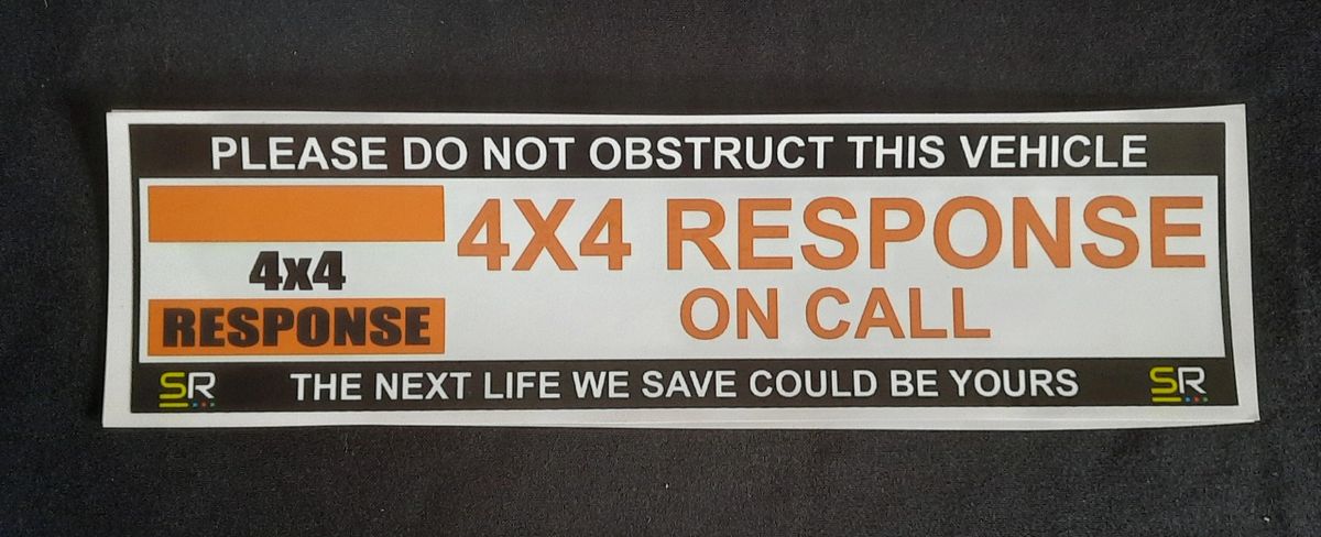 4X4 Response on call, logo, car sticker