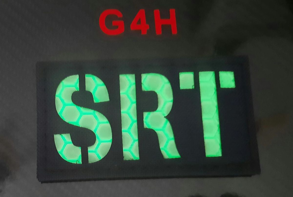 SRT Swiftwater Rescue Technician cyflect laser cut patch. 90 x 50mm