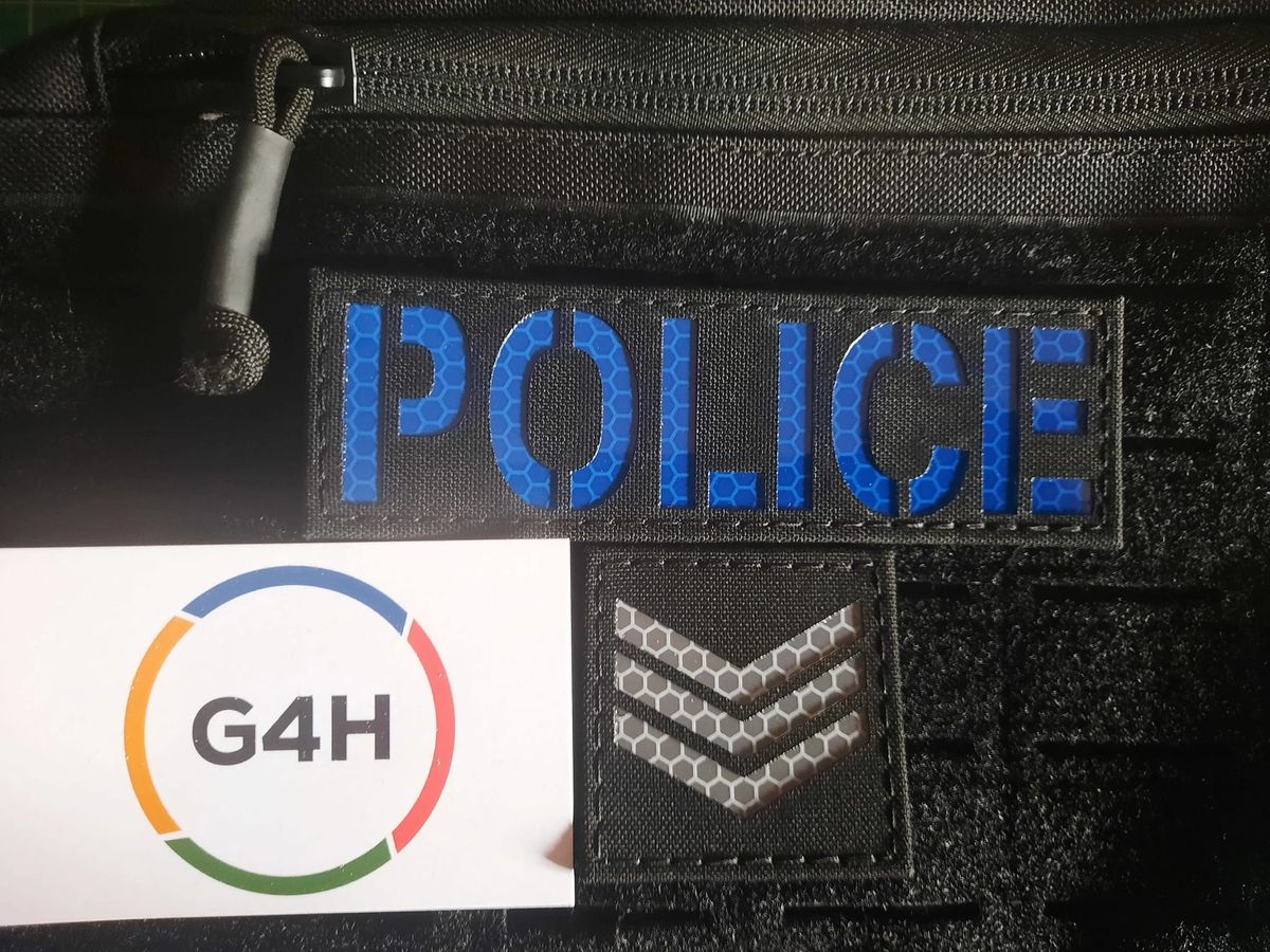 Police Sergeant Sgt laser cut patch, grey reflective.