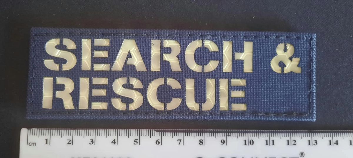 SEARCH & RESCUE laser cut cyflect velcro patch.